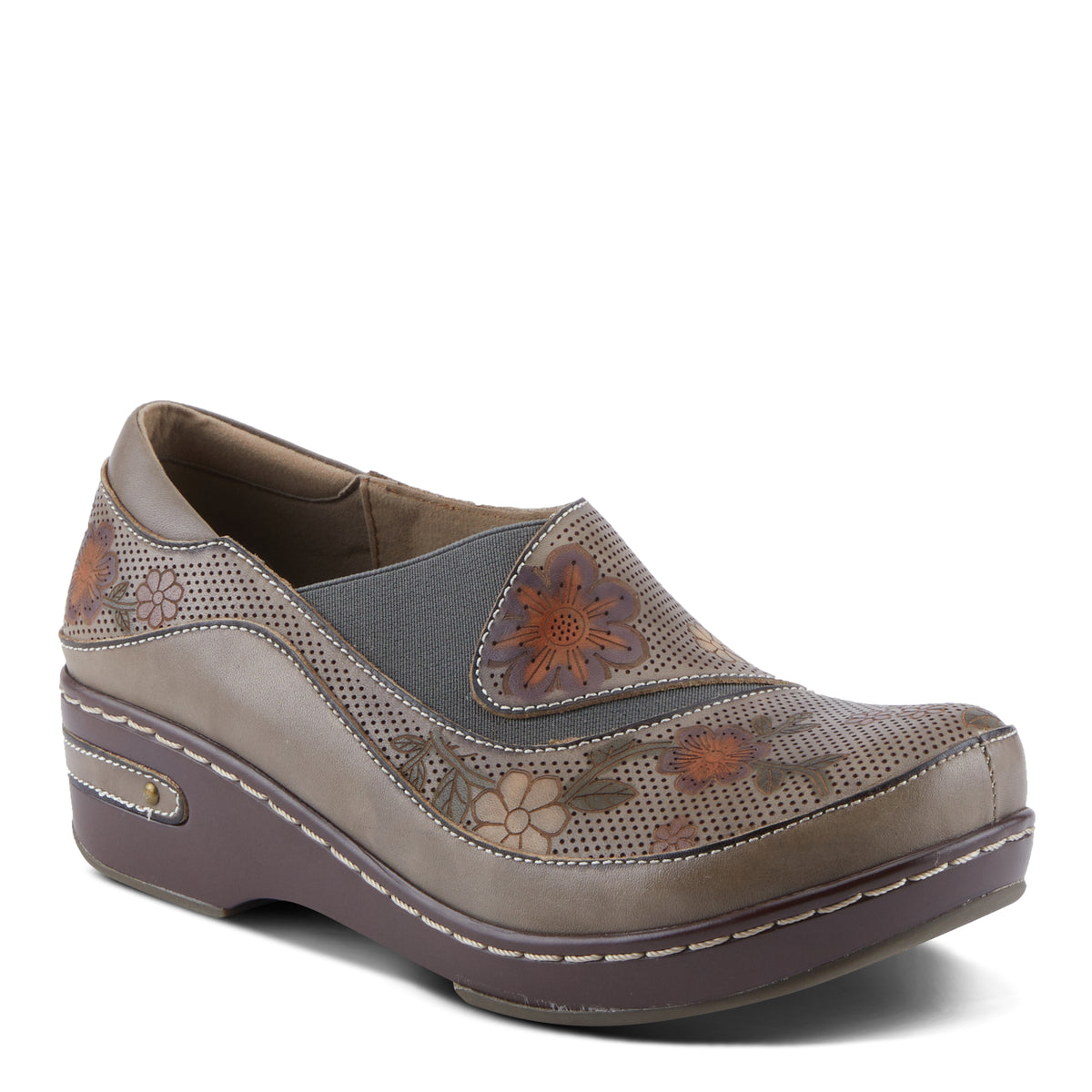 L'artiste Burbank-flower Leather Clogs Womens – Spring Step Shoes