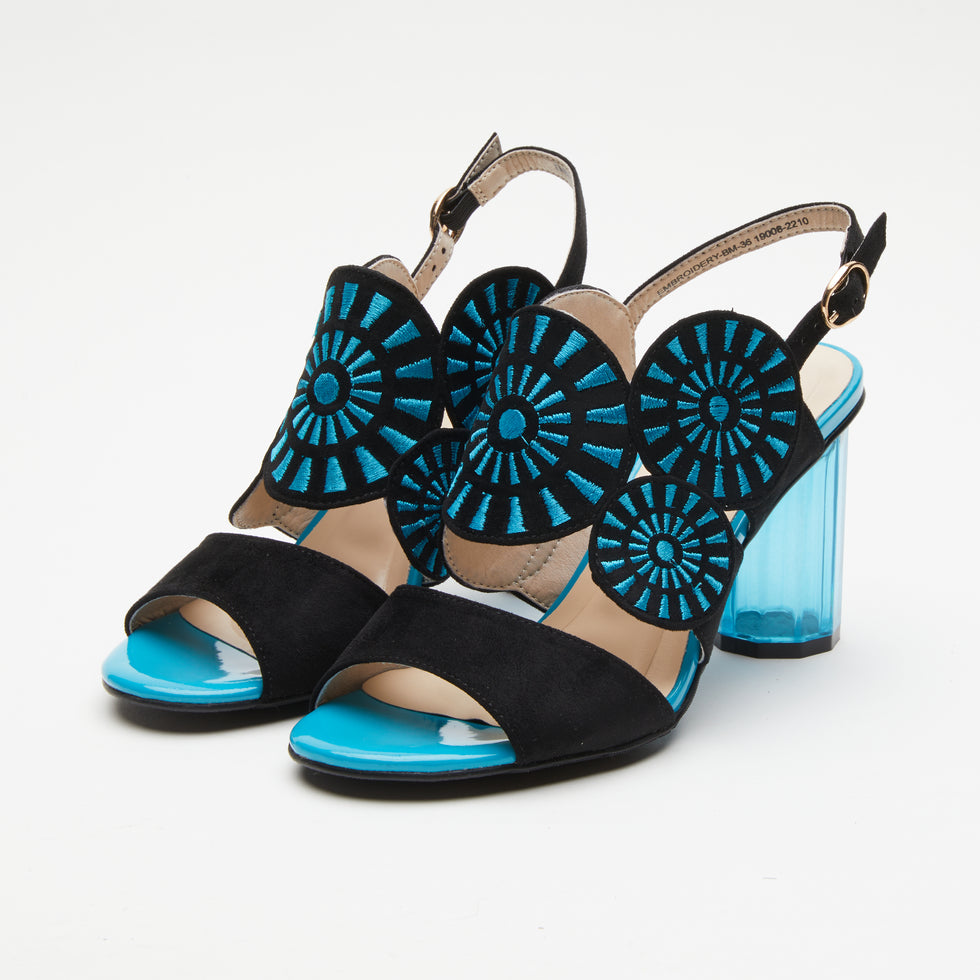Azura Embroidery Sandals: Chunky Heeled Sandal – Spring Step Shoes