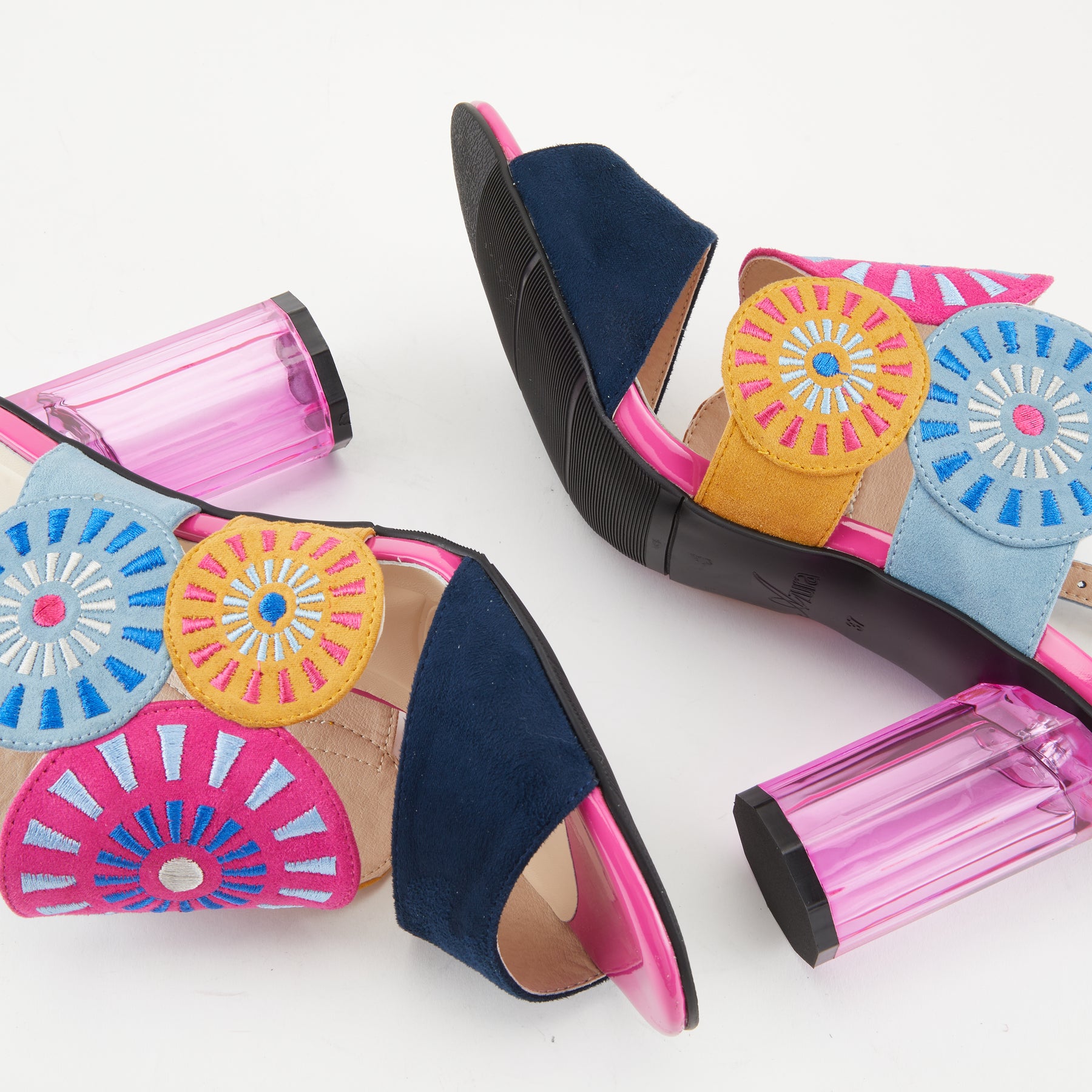 Azura Embroidery Sandals: Chunky Heeled Sandal – Spring Step Shoes