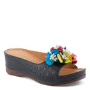 Flowerchild Sandal: Wedge Leather Slide – Spring Step Shoes