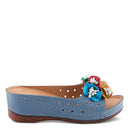 Flowerchild Sandal: Wedge Leather Slide – Spring Step Shoes