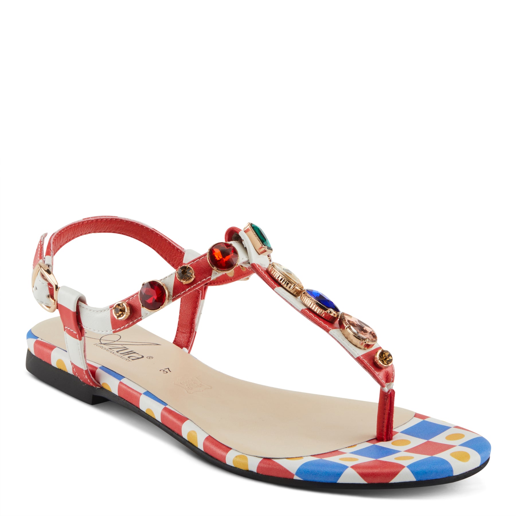 Azura Gozal Sandals: T-strap Flat Sandal – Spring Step Shoes