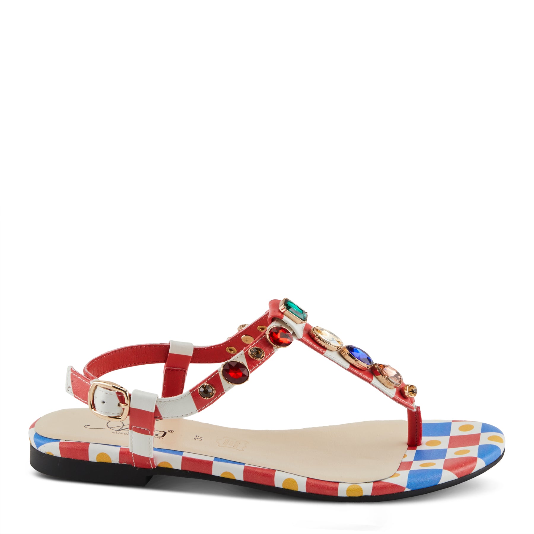 Azura Gozal Sandals: T-strap Flat Sandal – Spring Step Shoes