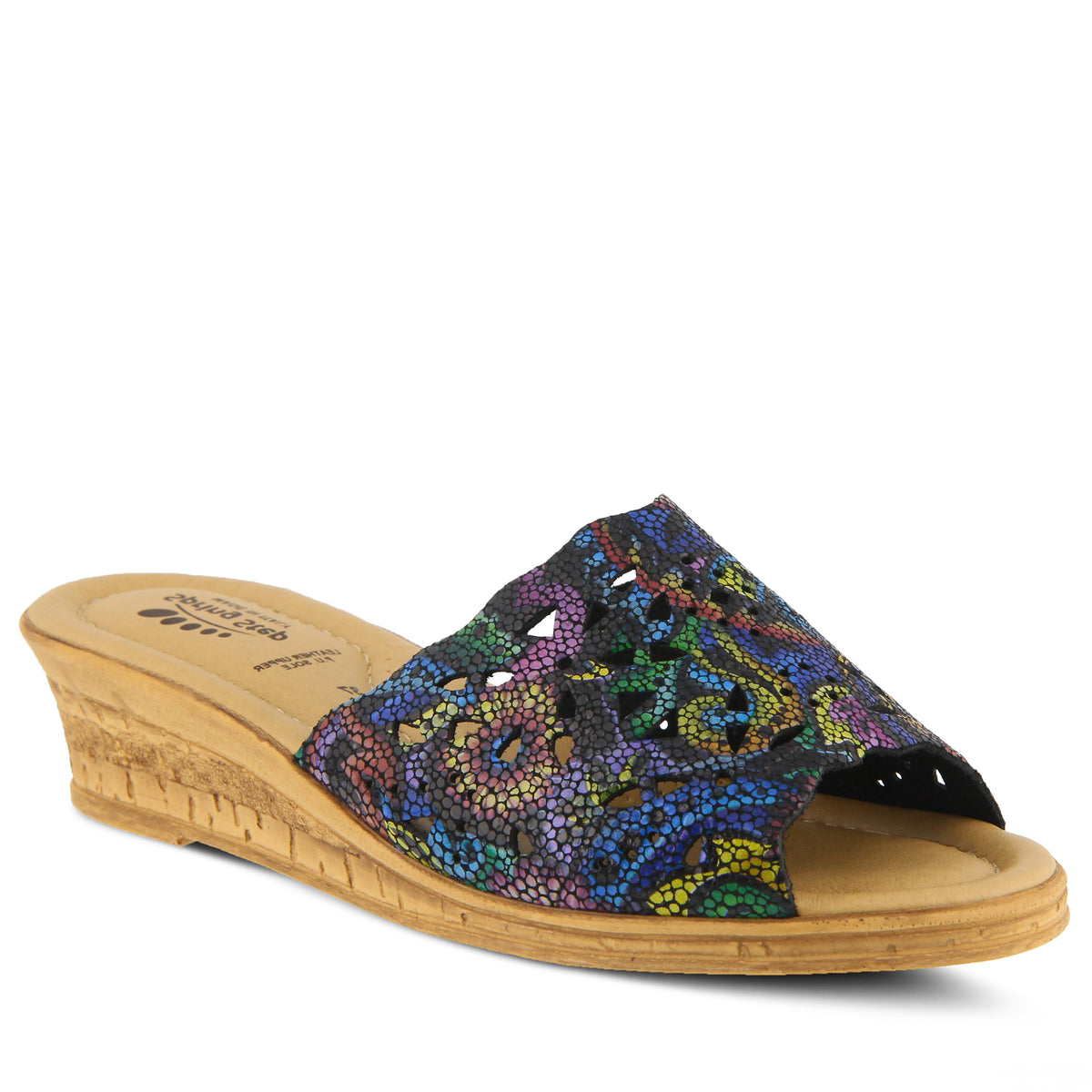 BLACK MULTI ESTELLA SLIDE SANDAL by SPRING STEP – Spring Step Shoes