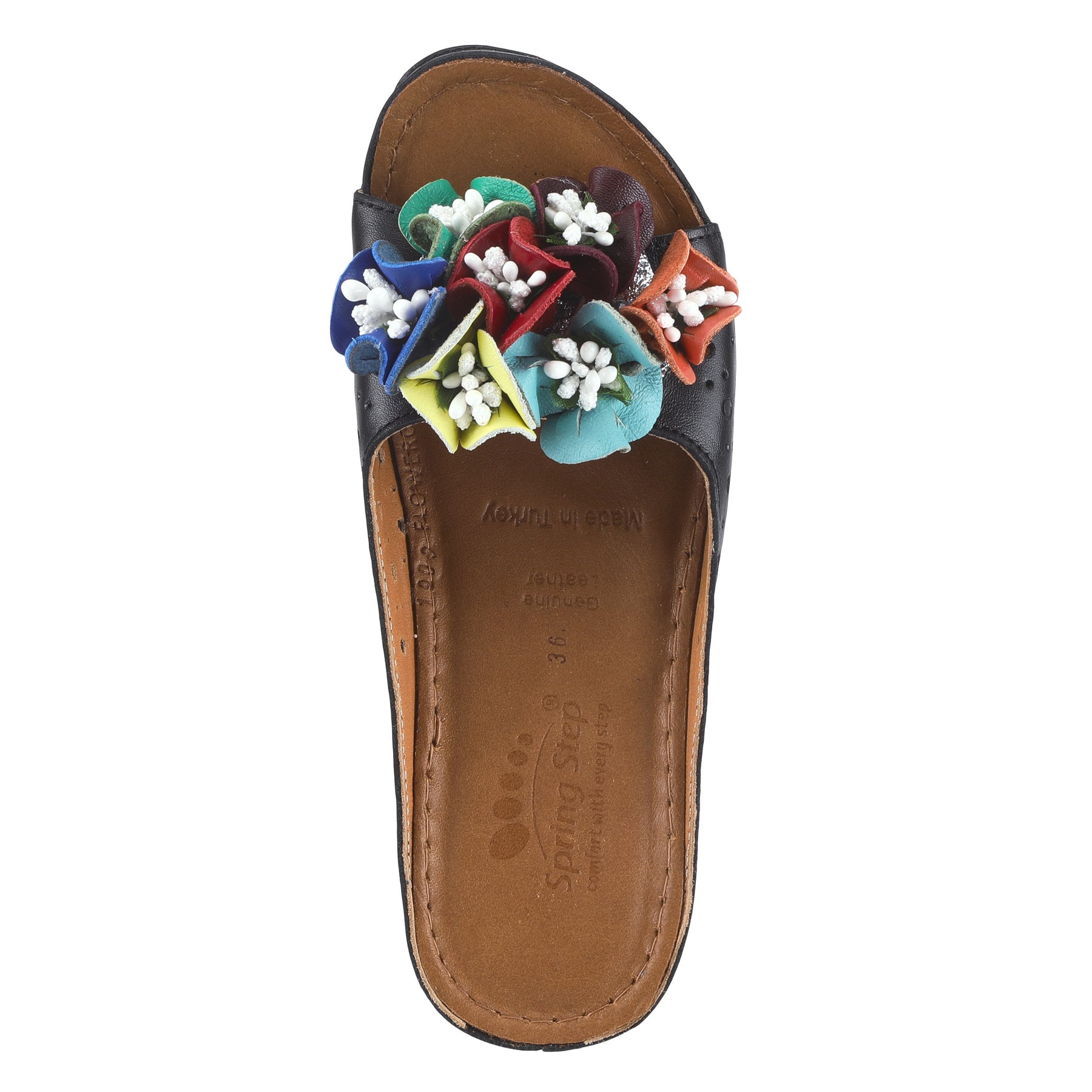 Flowerchild Sandal: Wedge Leather Slide – Spring Step Shoes