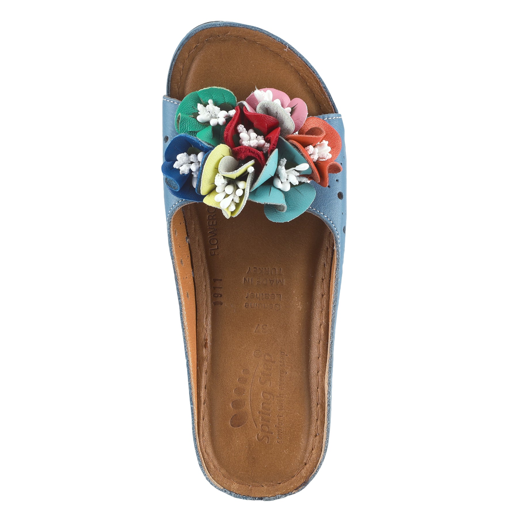 Flowerchild Sandal: Wedge Leather Slide – Spring Step Shoes