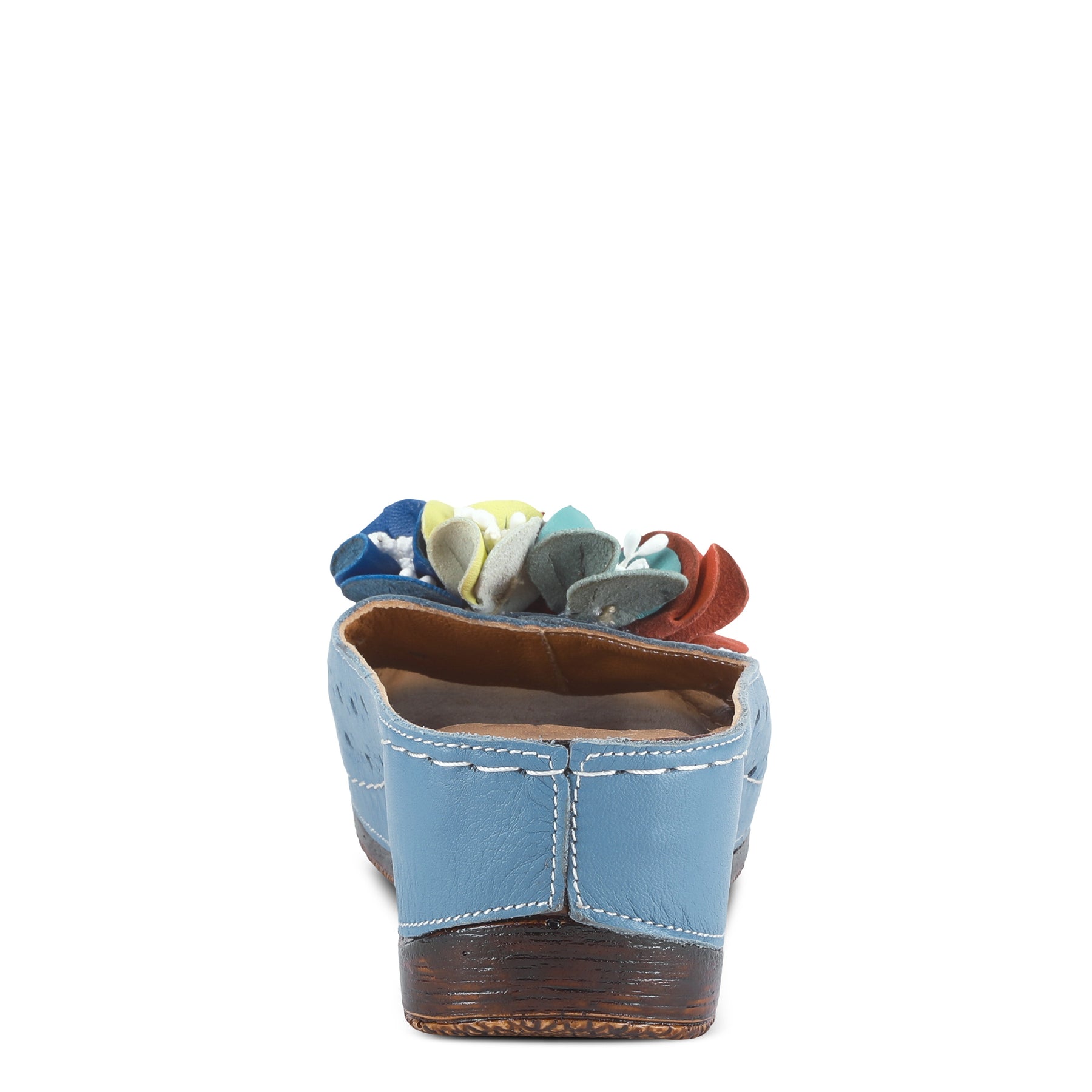 Flowerchild Sandal: Wedge Leather Slide – Spring Step Shoes