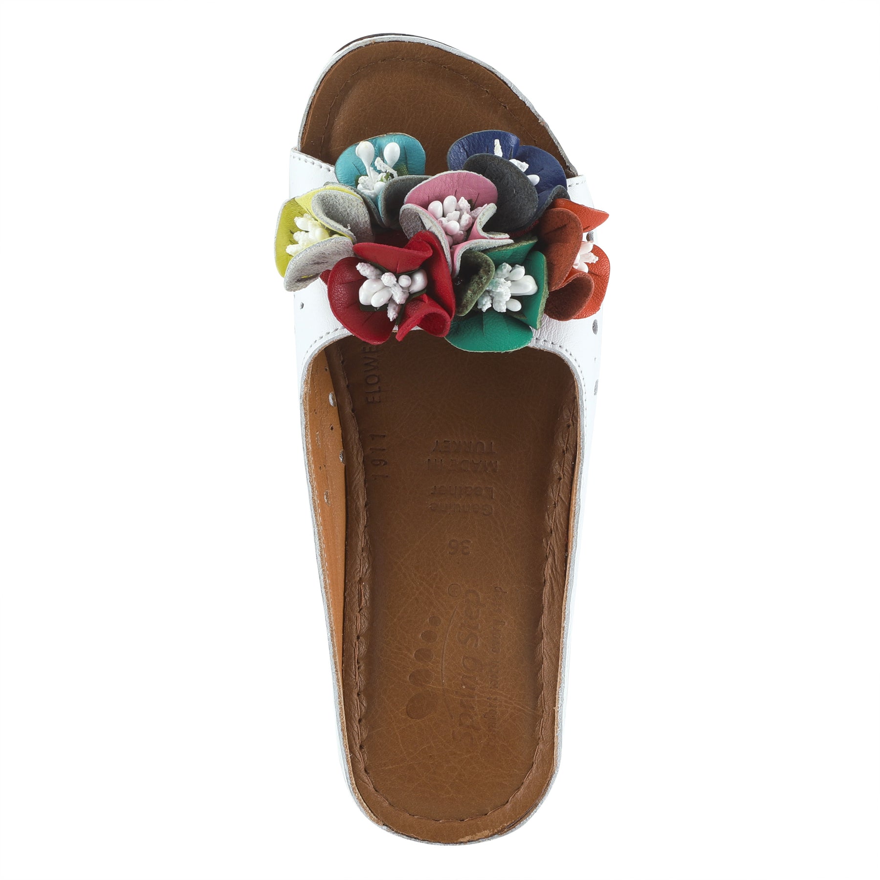 Flowerchild Sandal: Wedge Leather Slide – Spring Step Shoes