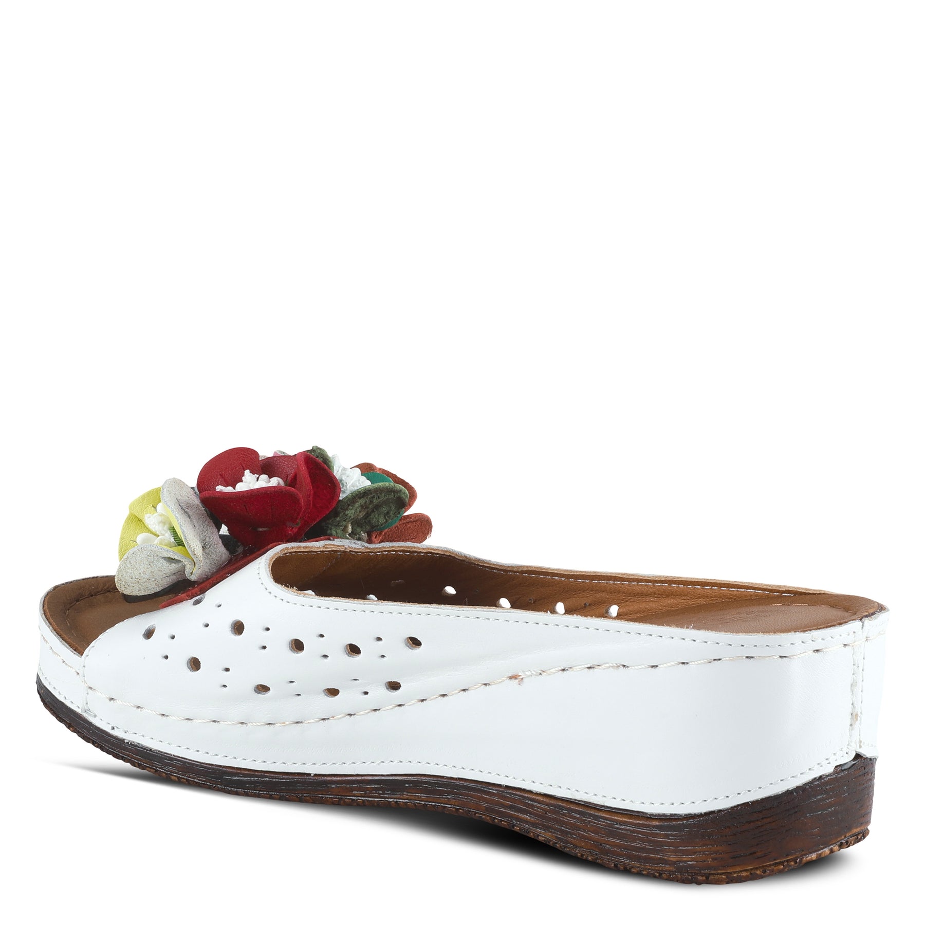 Flowerchild Sandal: Wedge Leather Slide – Spring Step Shoes